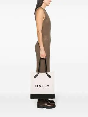 Bally Logo Print Tote Bag - Neutrals