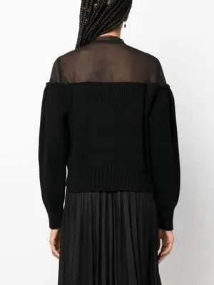 Sacai Semi-sheer Lace Wool Blouse