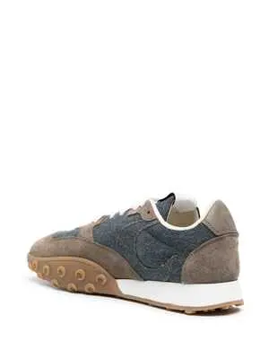 MARINE SERRE Panelled Square Toe Lace Up Sneakers