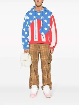 ERL Flag-print Cotton Hoodie - Blue