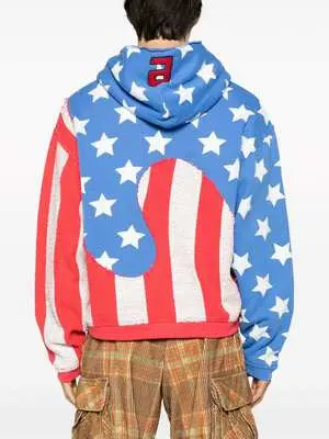ERL Flag-print Cotton Hoodie - Blue