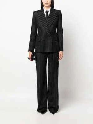 Alexander McQueen Chalk Stripe Wool Trousers