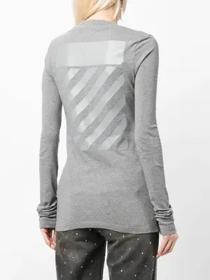Off-White Diag-stripe Long-sleeve T-shirt - Grey