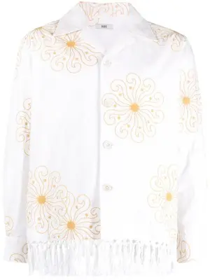 BODE Soleil Fringe Long-sleeved Shirt - White