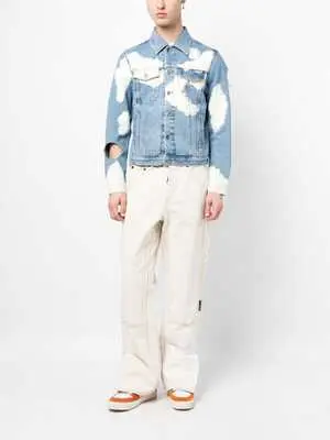 Off-White Cut-out Bleached Denim Jacket