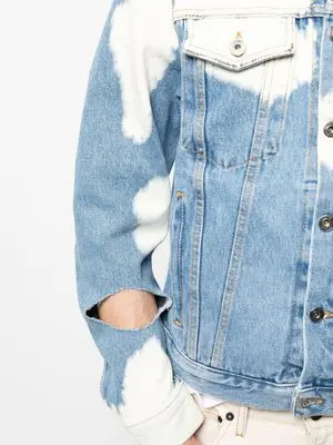 Off-White Cut-out Bleached Denim Jacket