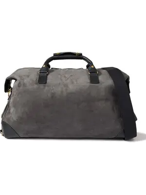 Bennett Winch Weekender Leather-trimmed Suede Holdall