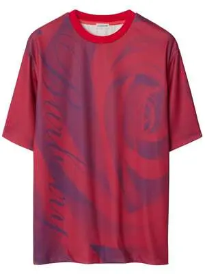 Burberry Rose-print Crew-neck T-shirt