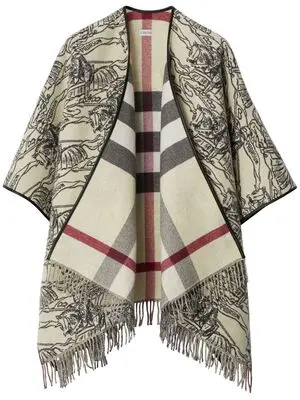 Burberry Equestrian Knight Wool Poncho