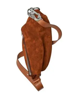 Burberry Asymmetric Suede Shoulder Bag - Orange