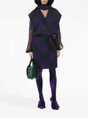 Burberry Check-pattern Silk Blouse