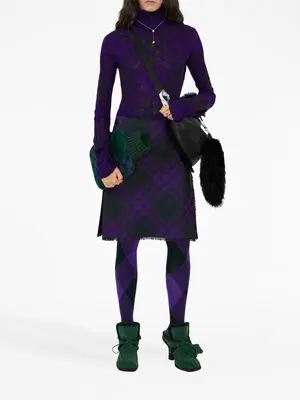 Burberry Plaid-check Rib-knit Jumper - Purple
