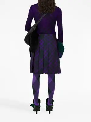Burberry Plaid-check Rib-knit Jumper - Purple