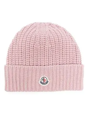 Moncler Logo-patch Ribbed-knit Beanie