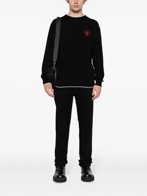 FAMILY FIRST Embroidered-logo Crew-neck Jumper