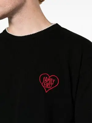 FAMILY FIRST Embroidered-logo Crew-neck Jumper