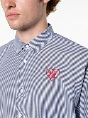 FAMILY FIRST Embroidered-logo Striped Shirt