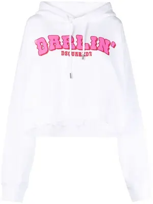Dsquared2 Darlin' Logo-print Cotton Hoodie - White