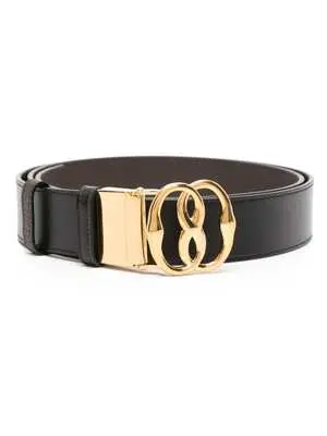 Bally Emblem Reversible Leather Belt - Black