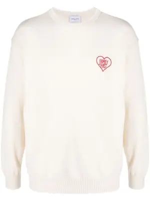 FAMILY FIRST Embroidered Logo Crew Neck Jumper