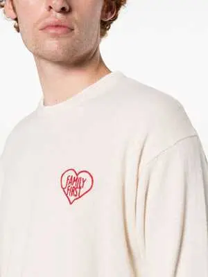 FAMILY FIRST Embroidered Logo Crew Neck Jumper