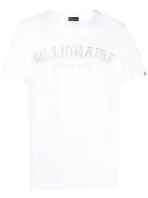 BILLIONAIRE Embroidered-logo T-shirt - White