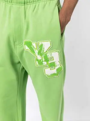 Y3 Gfx Ft Logo-patch Cotton Track Pants