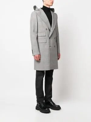 Moschino Double-breasted Plaid-check Coat