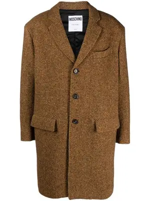 Moschino Slogan-print Wool Peacoat