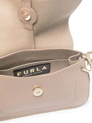 Furla Flow Leather Shoulder Bag - Neutrals