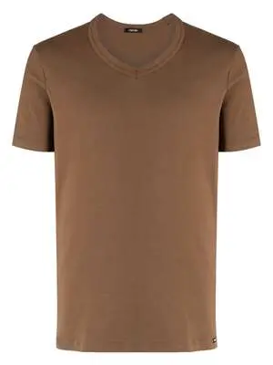 TOM FORD V-neck Short-sleeve T-shirt - Brown