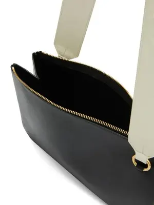 JIL SANDER Logo-strap Leather Crossbody Bag - Black
