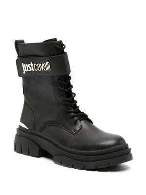 Just Cavalli Logo-plaque Leather Boots