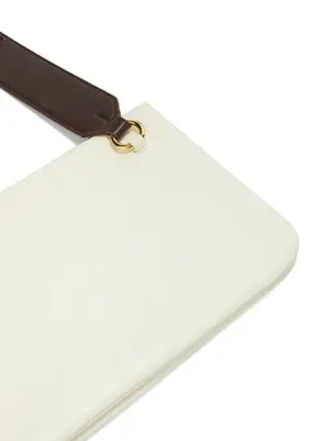 JIL SANDER Leather Crossbody Bag With Logo Strap - White