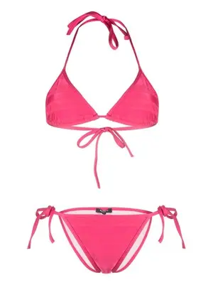 Balmain Logo-print Triangle Bikini - Pink