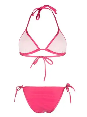 Balmain Logo-print Triangle Bikini - Pink