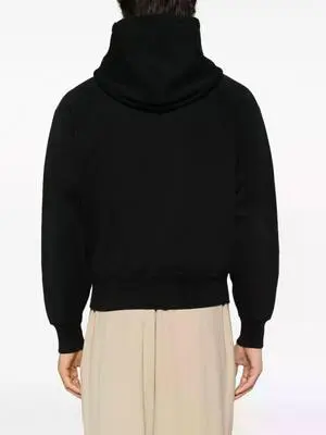 AMI Paris De Coeur-embroidered Zip-up Hoodie - Black