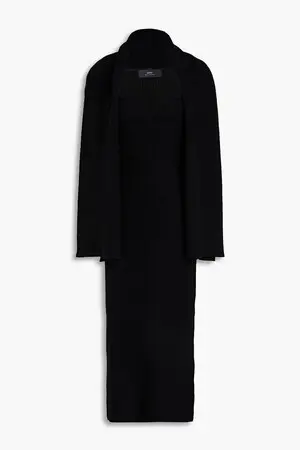 Arch4 Coco Ribbed Cashmere Midi Dress - Black