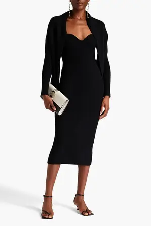 Arch4 Coco Ribbed Cashmere Midi Dress - Black