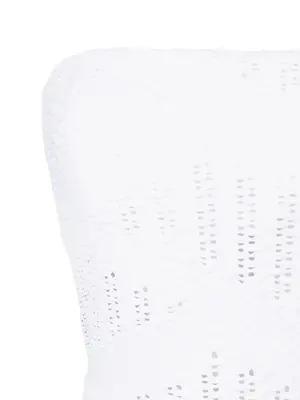 AMIR SLAMA Open-knit Bandeau One-piece - White