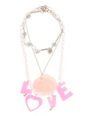 AMIR SLAMA Rose Pendant Necklace Set Of Three