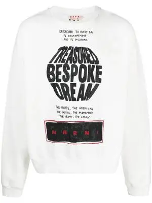 Marni Slogan-print Cotton Sweatshirt - White