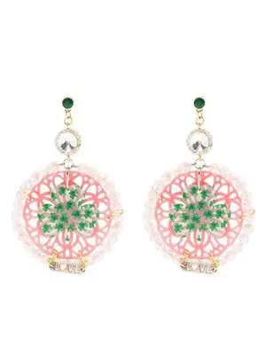 AMIR SLAMA Clover Pendant Earrings - Pink
