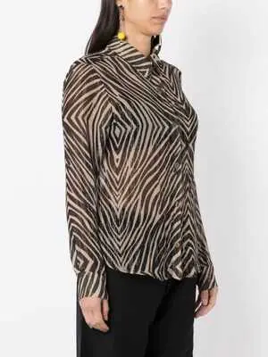 AMIR SLAMA Zebra-print Silk Shirt