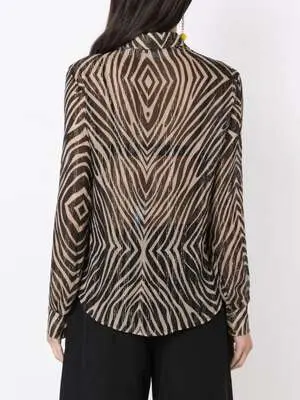 AMIR SLAMA Zebra-print Silk Shirt
