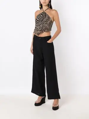 AMIR SLAMA Zebra-print Silk Top