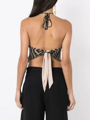 AMIR SLAMA Zebra-print Silk Top