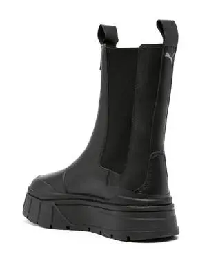 PUMA Mayze Stack 50mm Leather Chelsea Boots - Black