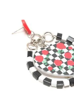 AMIR SLAMA Checkerboard Heart Drop Earrings