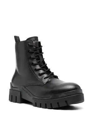 Calvin Klein Panelled Leather Combat Boots